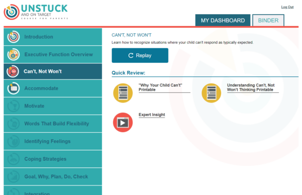 Product – e-Unstuck and on Target Program WP Engine